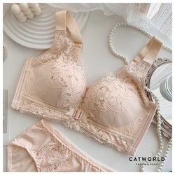 優雅戀曲。無痕無鋼圈前釦收副乳調整型內衣 (膚)AB.C杯-Catworld